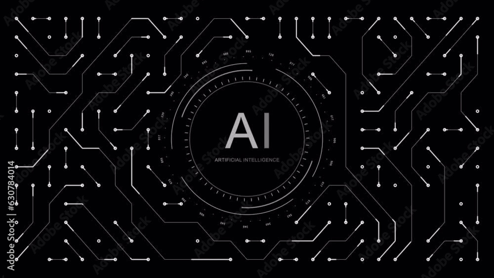 PNG Alpha.AI.Artificial intelligence.Seamless AI circuit lines loading ...