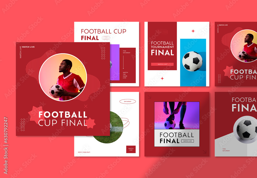 Football Final Social Media Set Stock Template | Adobe Stock
