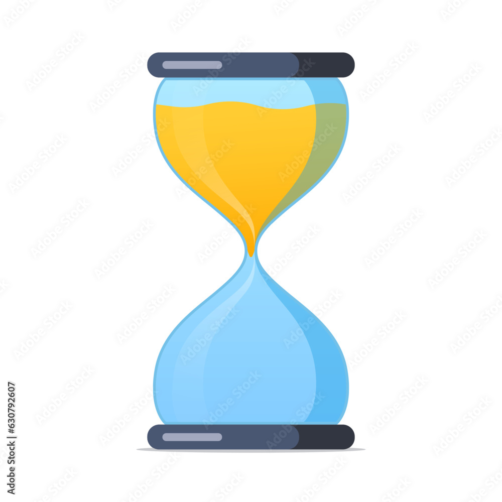 Filled hourglass cartoon icon. Sandglass sign. Vintage hourglass ...