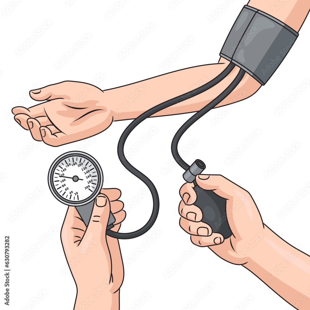 Poster Measurement of human pressure diagram schematic vector ...
