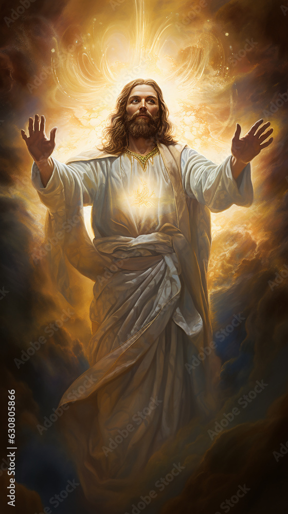 jesus cristo o iluminado, amor e fé cristã Stock Illustration | Adobe Stock