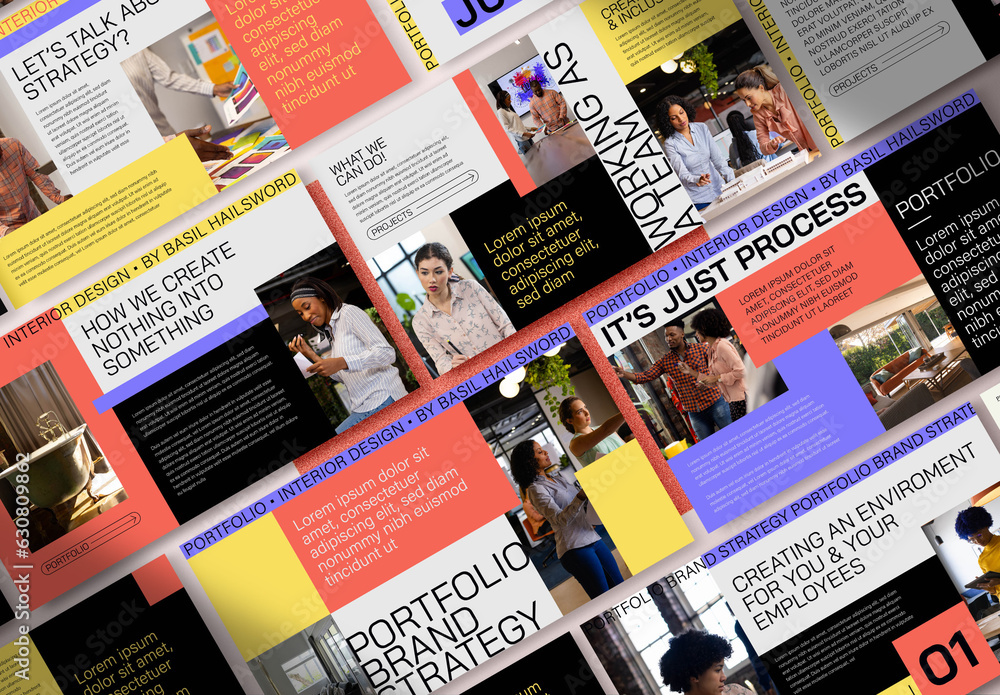 Interior Design Pitch Deck Stock Template | Adobe Stock