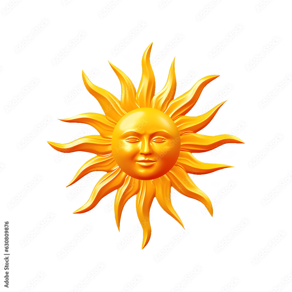 Ancient symbol of the sun with a face in astrology and medieval ...
