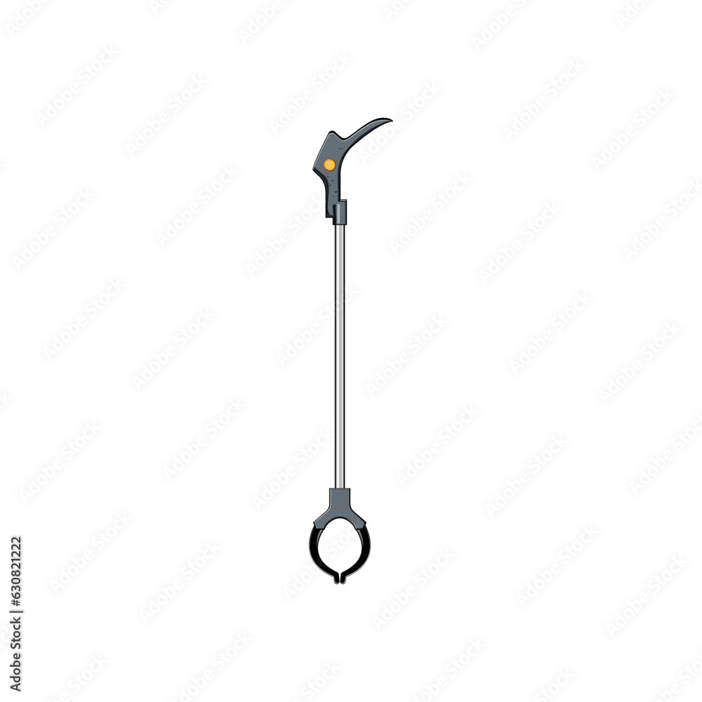 hand grabber tool cartoon. stick device, equipment grab, claw reacher ...