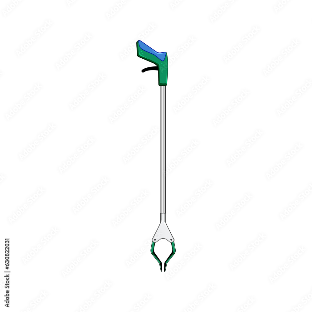 device grabber tool cartoon. equipment grab, claw reacher, reach ...