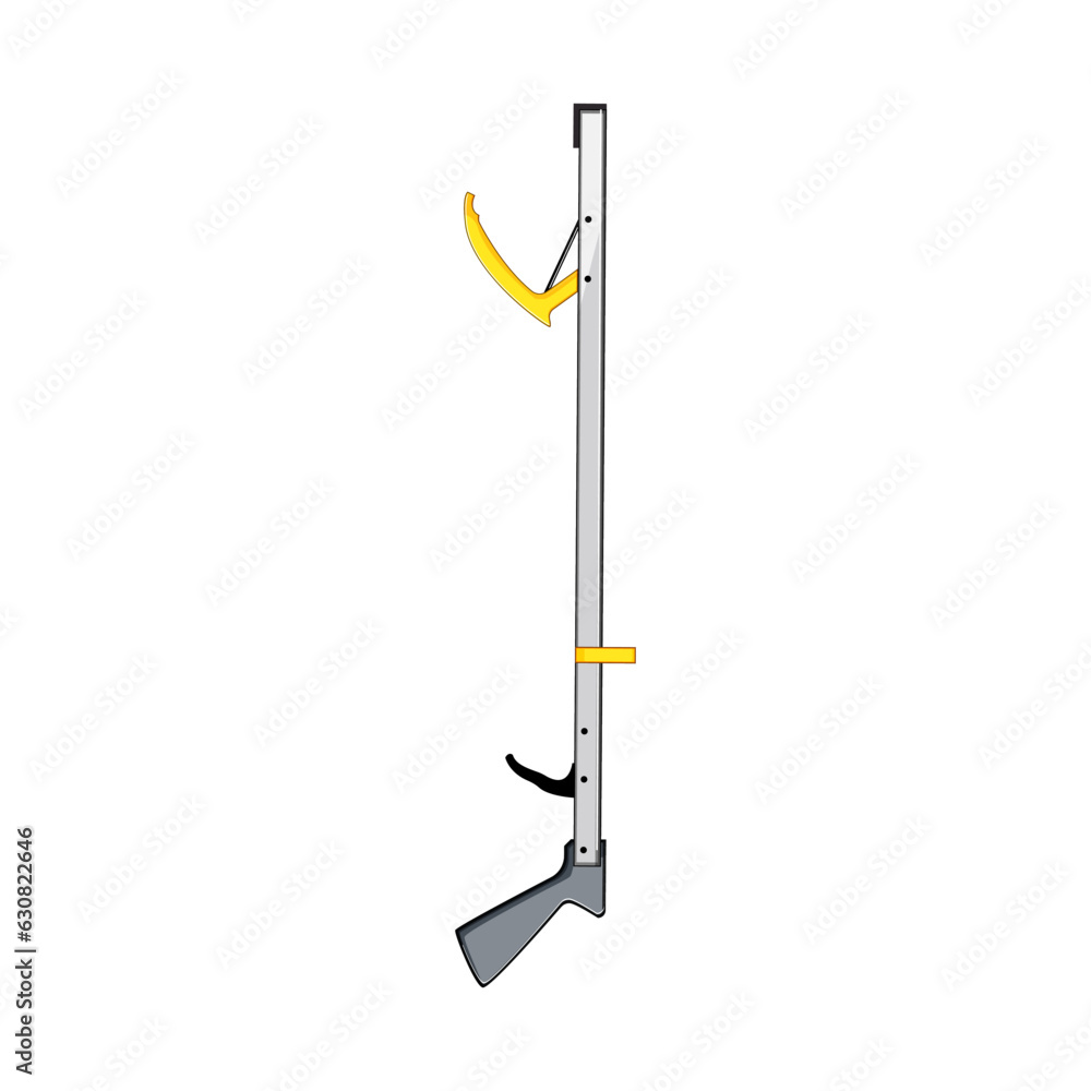 claw grabber tool cartoon. reacher reach, graphic long, symbol object ...