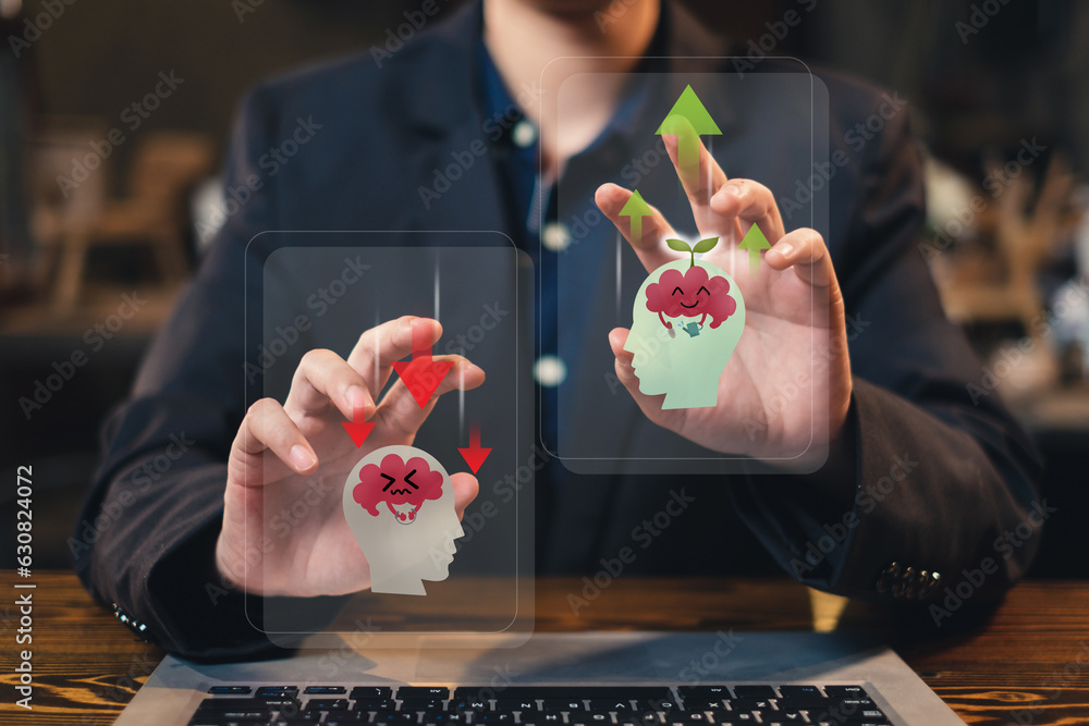 Growth mindset vs Fixed Mindset concept strategy for web banner ...