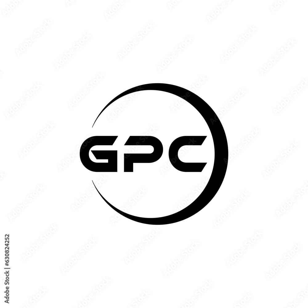 GPC letter logo design with white background in illustrator, cube logo ...