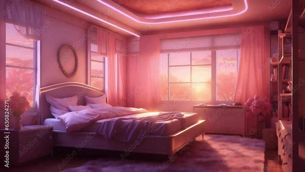 Animated Vtuber Twitch Streamer Background of a cyberpunk bedroom Stock ...
