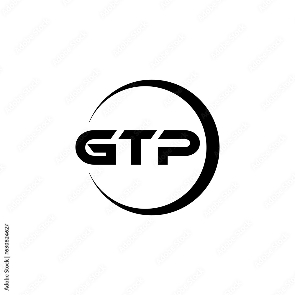 GTP letter logo design with white background in illustrator, cube logo ...