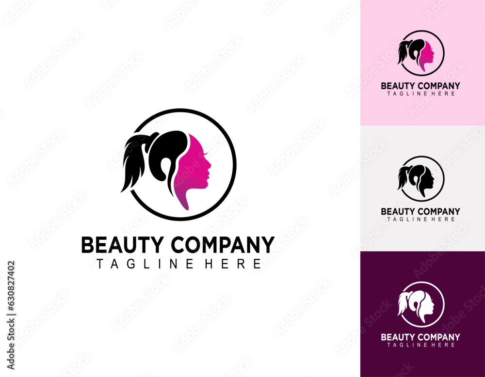Woman face logo icon vector. Woman face logo design vector illustration ...