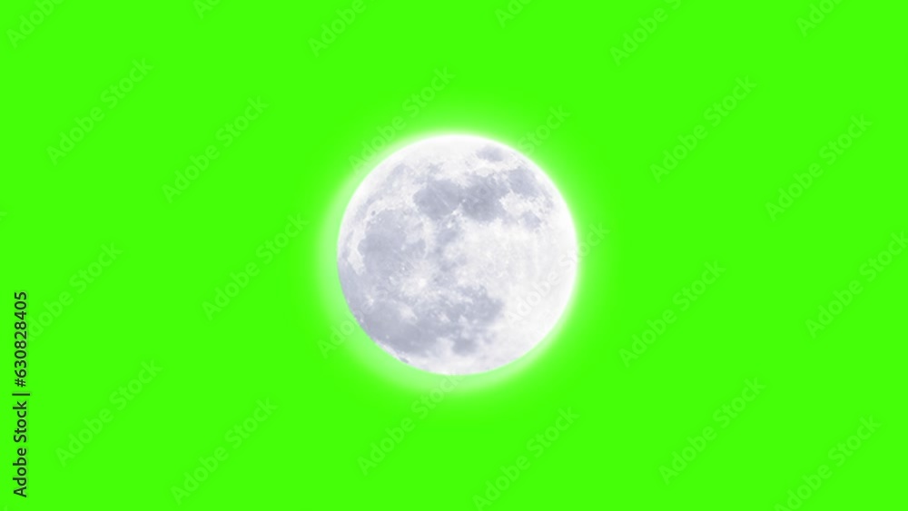 Sparkling full moon on green screen background Stock Video | Adobe Stock