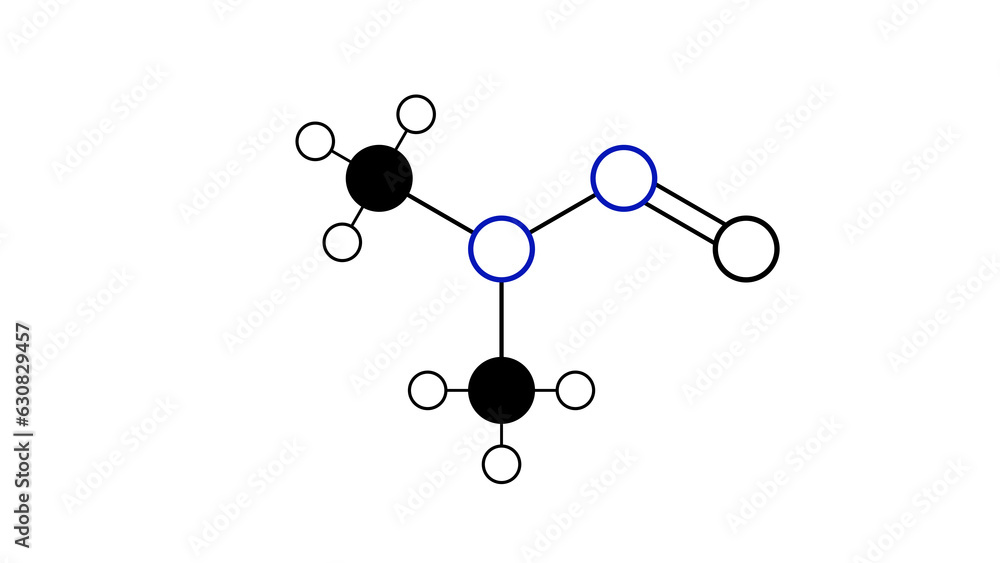 ภาพประกอบสต็อก n-nitrosodimethylamine molecule, structural chemical ...