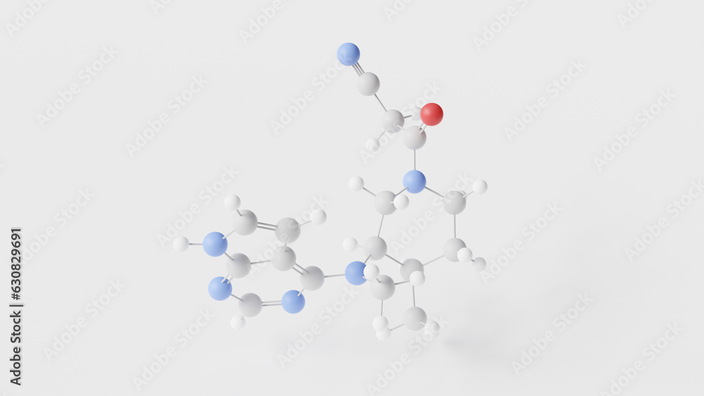 tofacitinib molecule 3d, molecular structure, ball and stick model ...