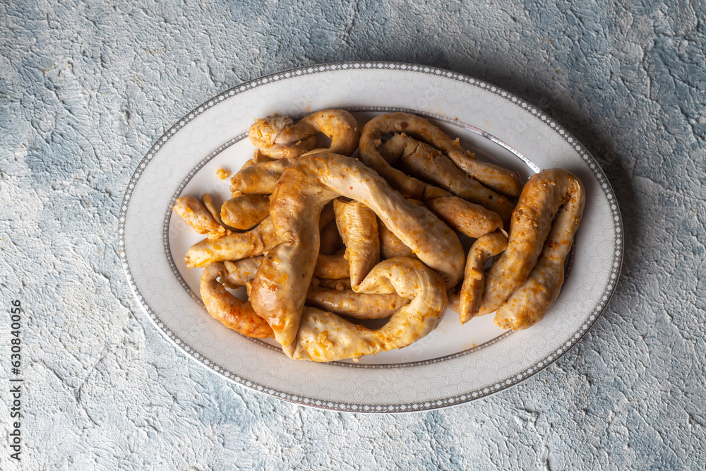 Traditional delicious Turkish cuisine, Middle Eastern dishes, offal ...