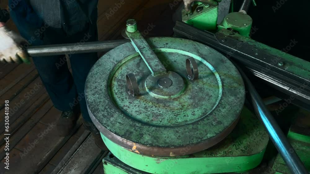 Disk Machine for Metal Bending. Creative. Old steel machine for bending ...