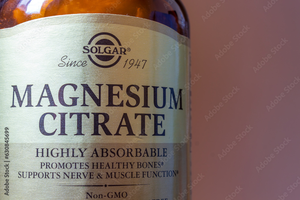 Magnesium citrate. Magnesium citrate tablets from Solgar. Magnesium ...
