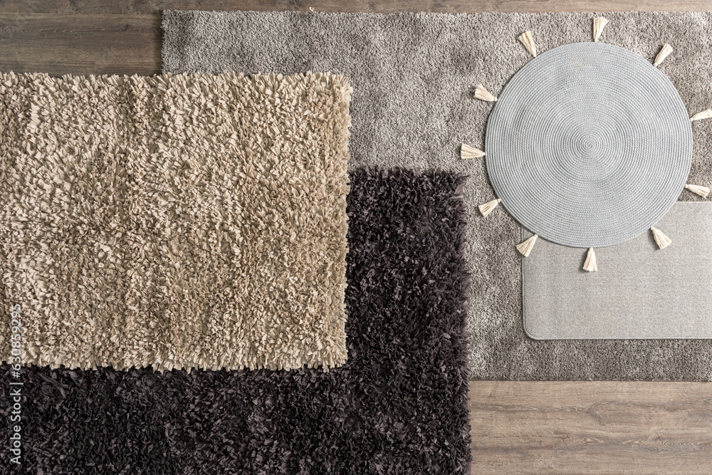 This image features unique modern rugs with different types of texture ...