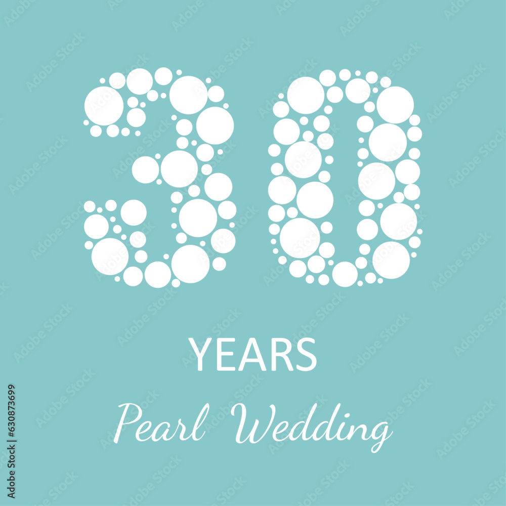 30th wedding anniversary, vector icon, logo. Graphic design element of ...