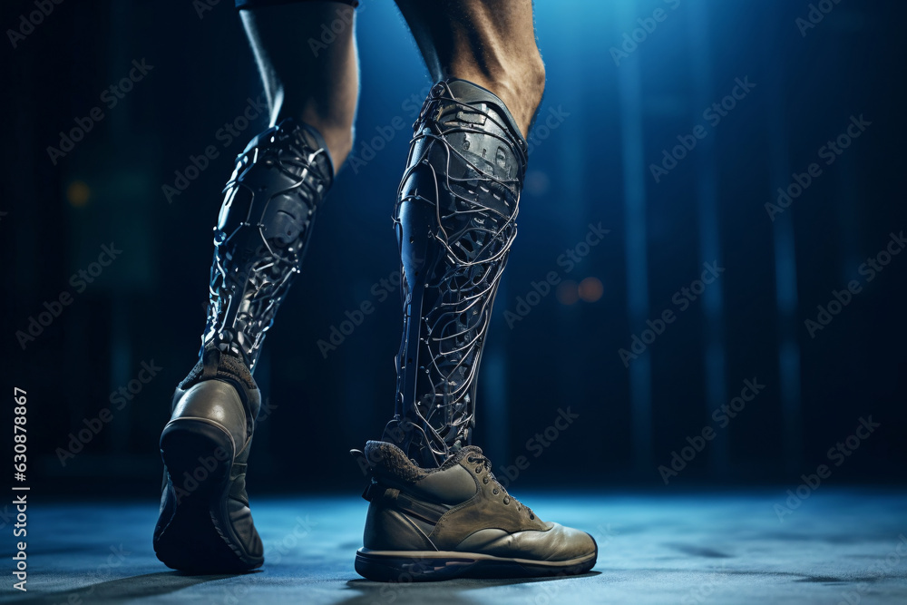 Bionic prosthetic leg. Cybernetic technologies in prosthetics. Leg ...