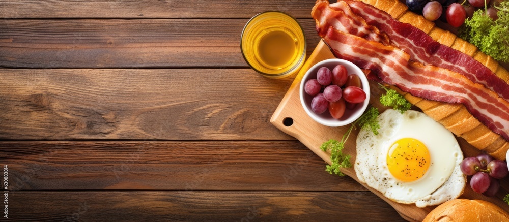 Tasty Gourmet Classic American Breakfast Room Service including bacon ...