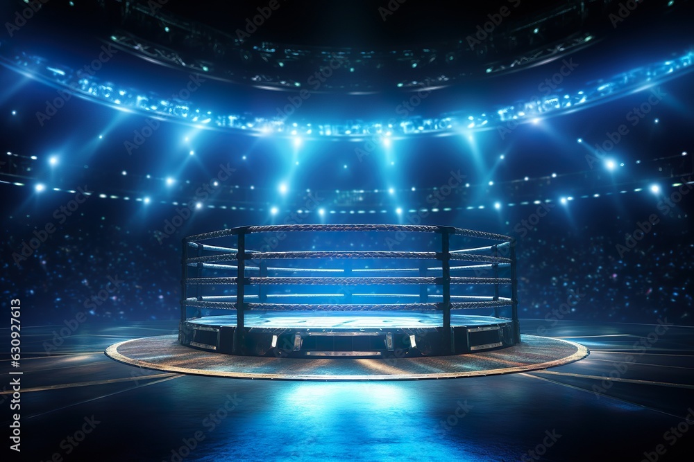 Ring arena for boxing fight and MMA championship competitions. Ai ...