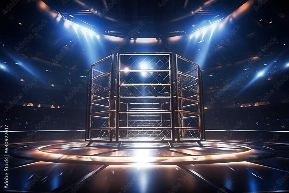 Ring arena for boxing fight and MMA championship competitions. Ai ...