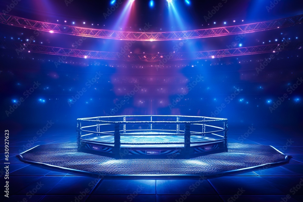Ring arena for boxing fight and MMA championship competitions. Ai ...