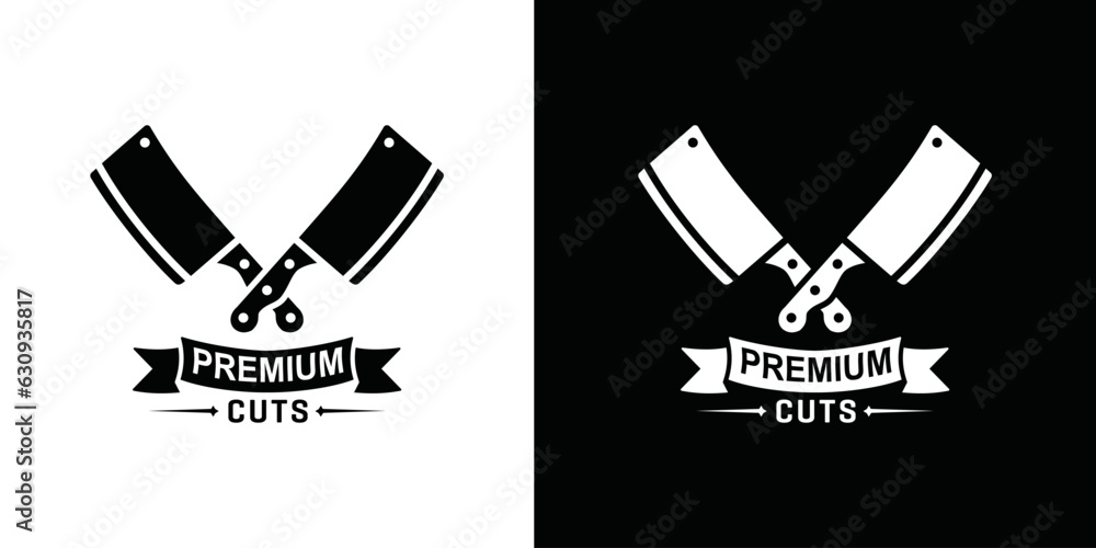 Vetor de logo, jagal, menjagal, tukang daging, hitam, bistik, angus ...