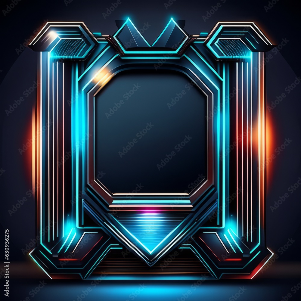 Futuristic Edges Cyber Modern Frame Vector Embracing High-Tech Design ...