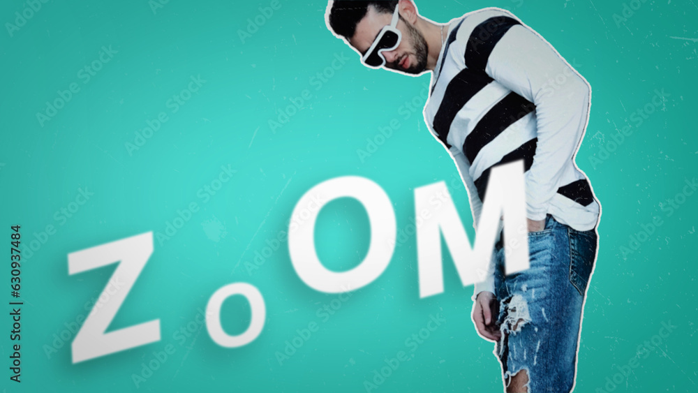 Retro Zoom Media Title Stock Template | Adobe Stock