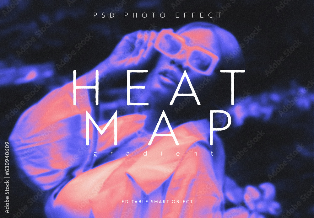 Heat Map Gradient Image Effect Stock Template | Adobe Stock