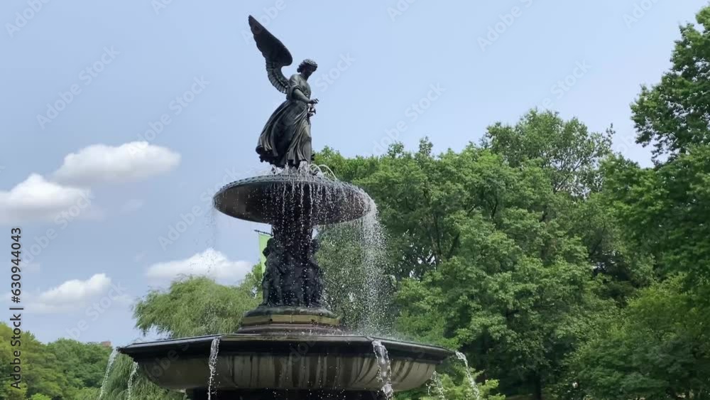 New York City Central Park Angel of the Waters statue in Bethesda ...