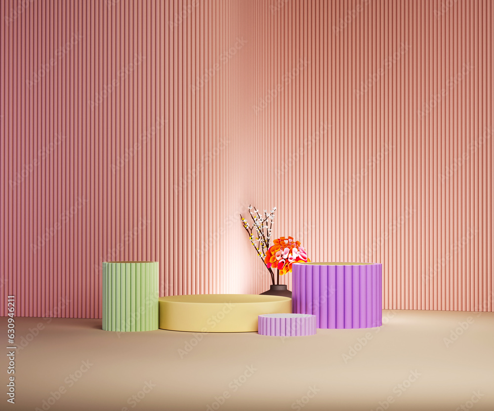 empty podium for products display for promotional campaign, social ...