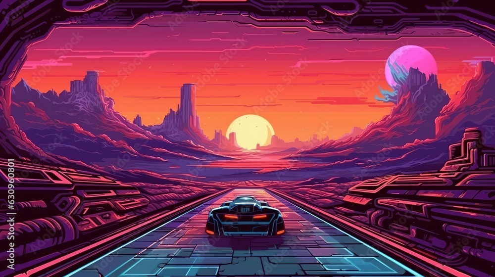 Pixel Art retro gameplay 1980 arcade game Stock Illustration | Adobe Stock