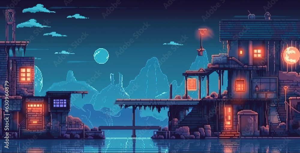 Pixel Art retro gameplay 1980 arcade game Stock Illustration | Adobe Stock