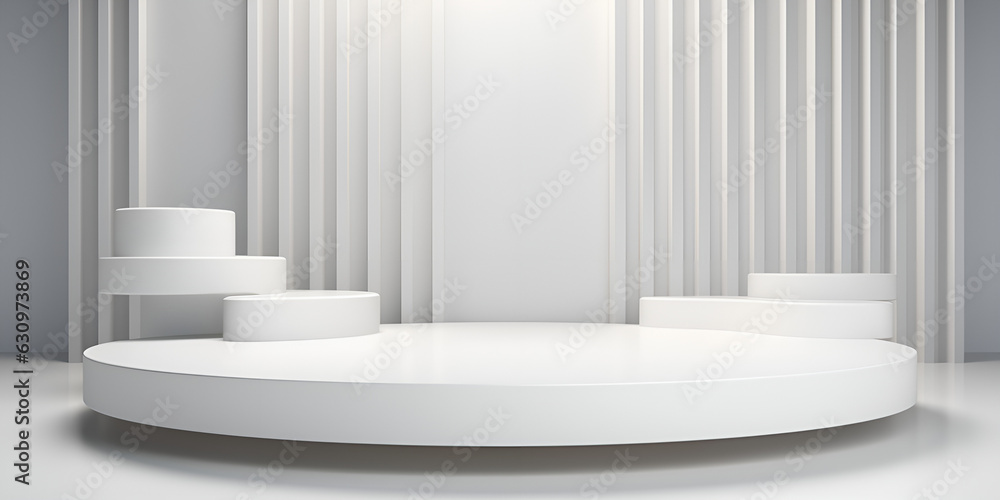 3d Model Of An Acrylic Round Platform With A Circular Stage And Wall ...
