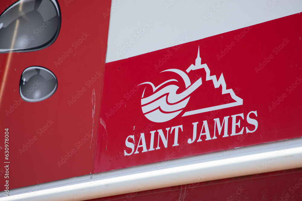 saint james logo brand and sign text of marine boat sea specialized ...
