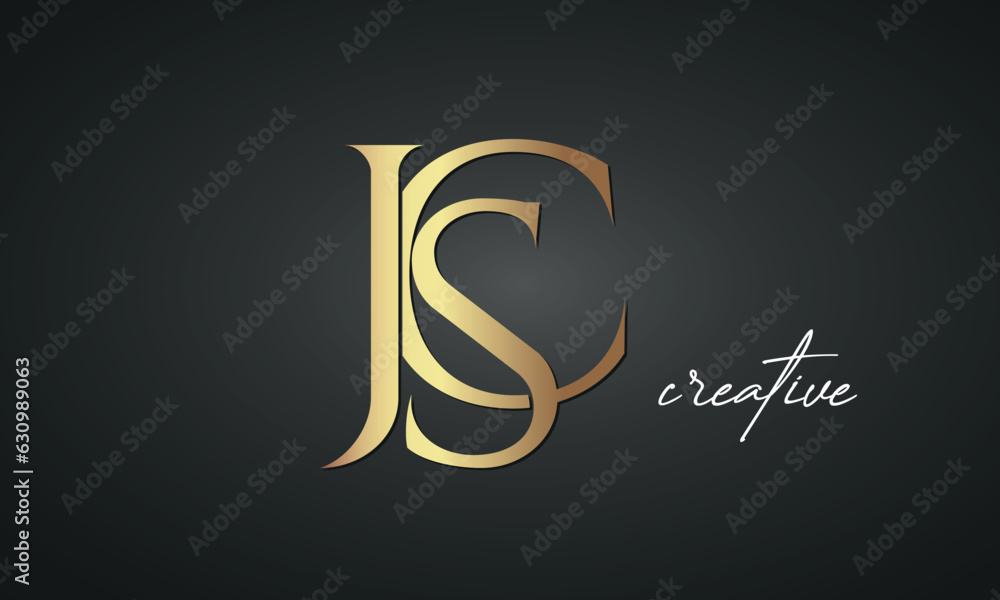 luxury letters JSC golden logo icon premium monogram, creative royal ...