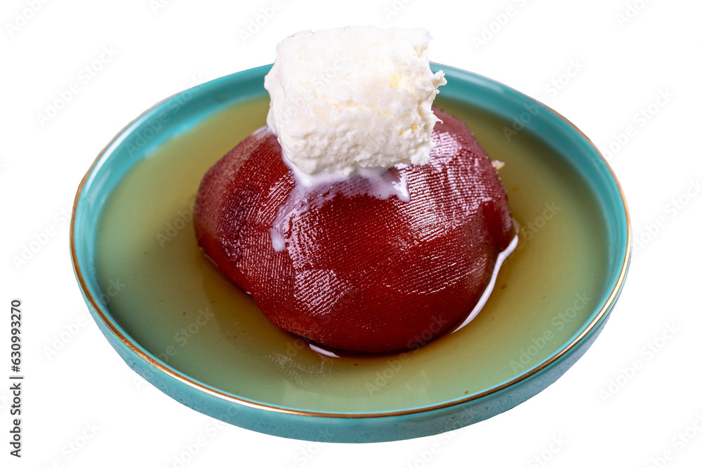 Quince dessert. Traditional Turkish cuisine delicacies. Quince dessert ...
