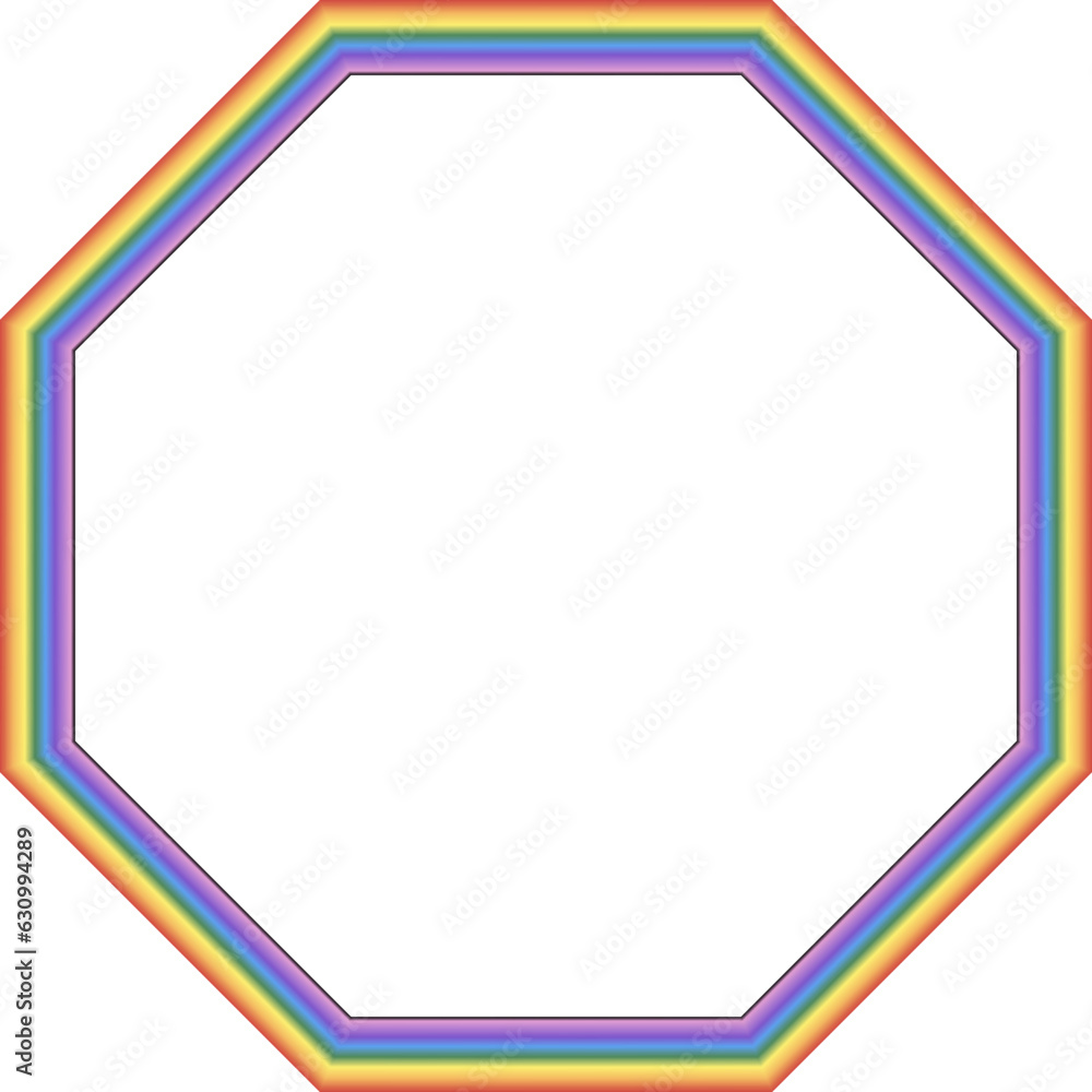 Octagon frame Rainbow frame spectrum colorful color gradient photo ...
