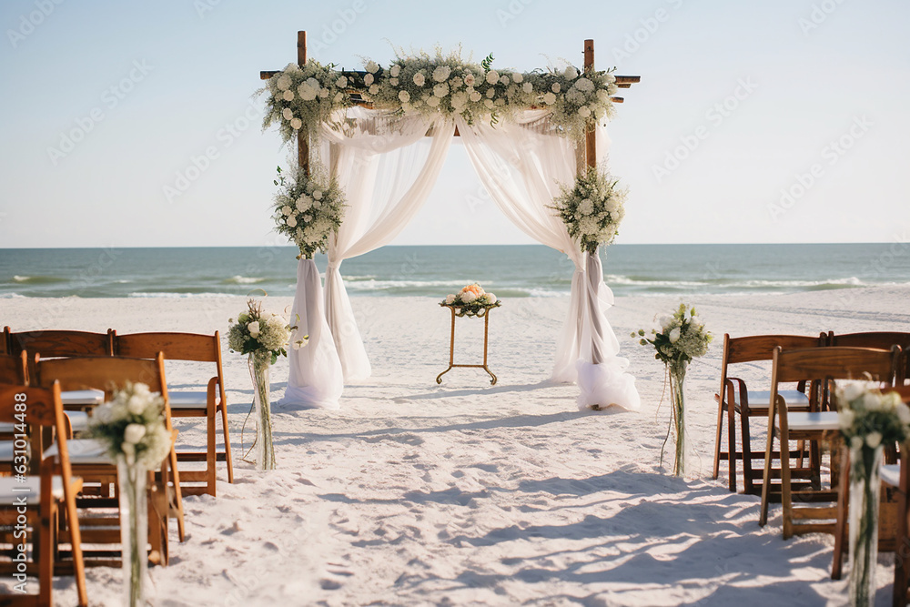 Exquisite Beach Wedding Setup: Seaside Romance Captured, Created with ...