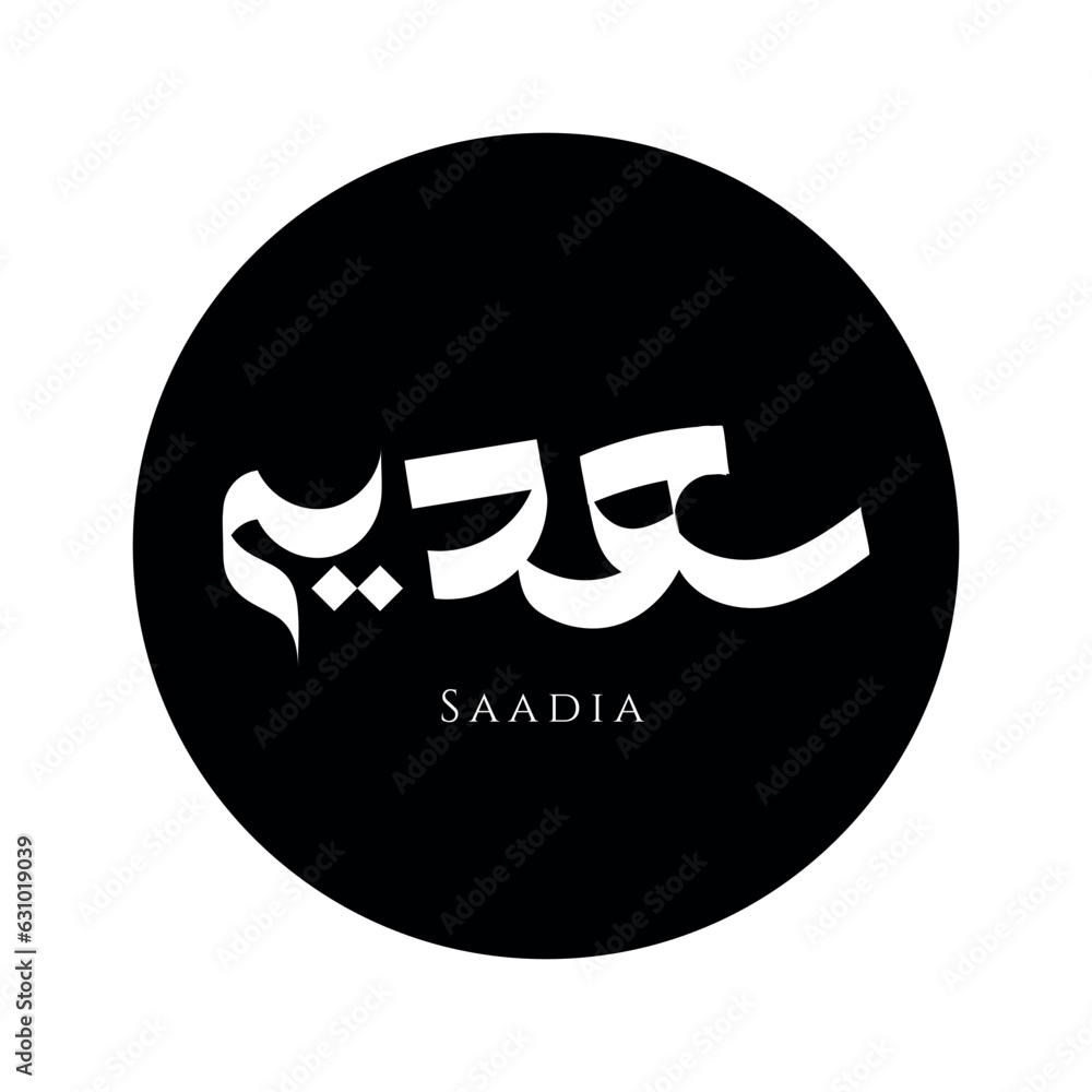 Arabic Calligraphy Name Translated 'Saadia' Arabic Letters Alphabet ...