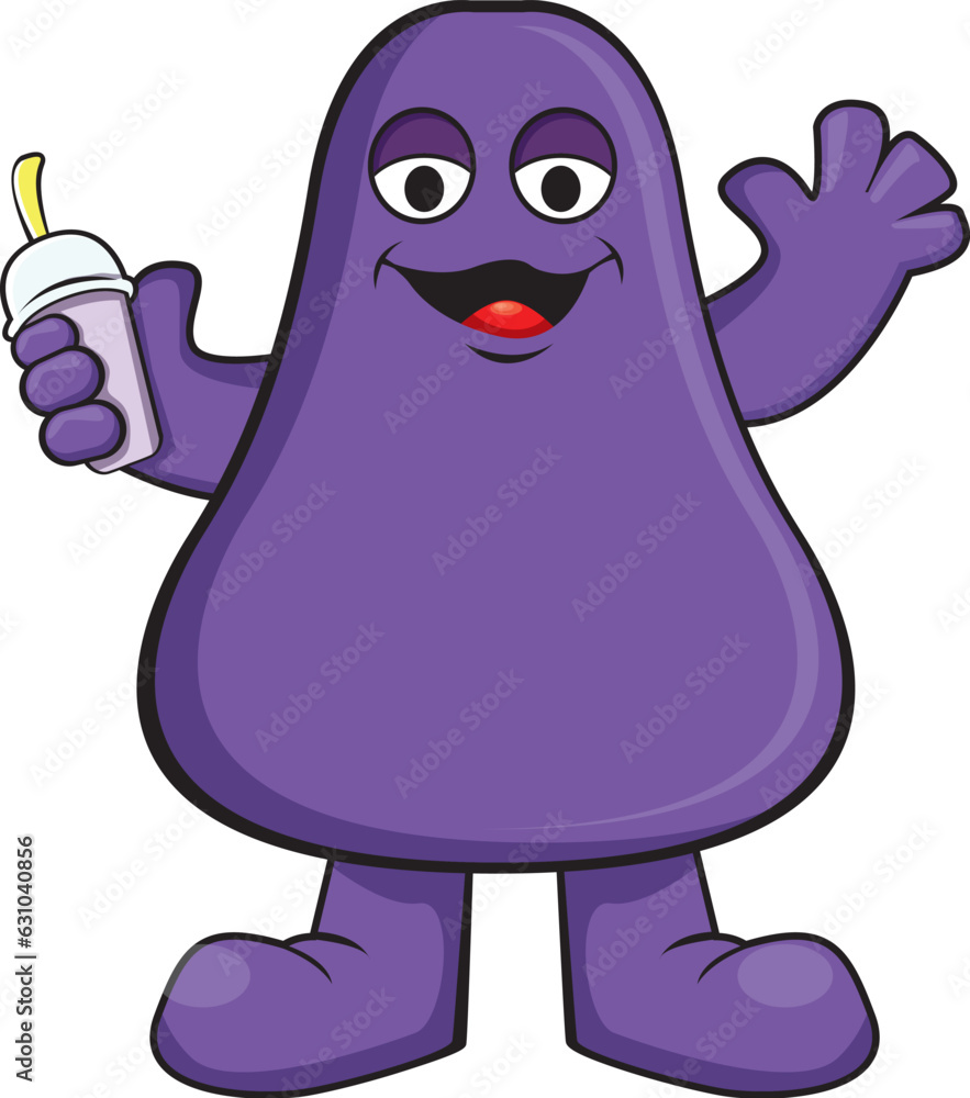 Vector Grimace shake fast food mascot isolated on white. Grimace ...