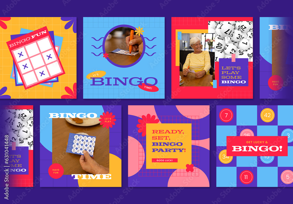 Bingo Social Media Set Stock Template | Adobe Stock