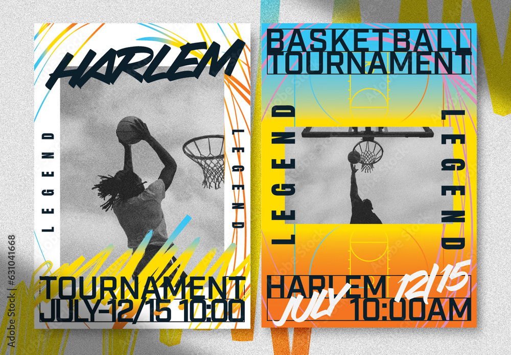 Basketball Themed Poster Stock Template | Adobe Stock