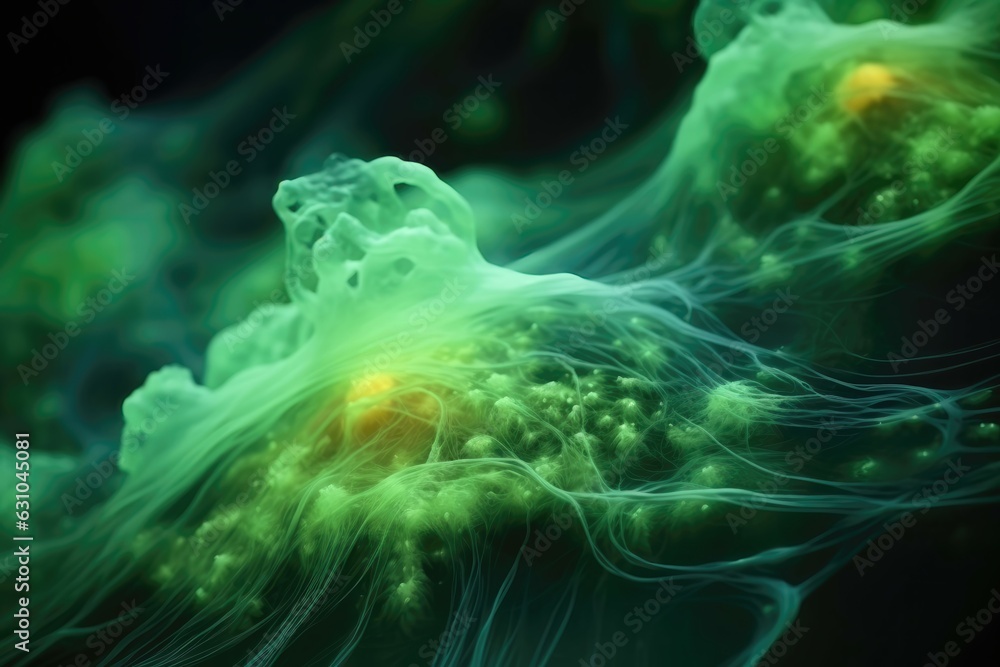 Bioluminescent algae texture background, glowing and bio-luminescent ...