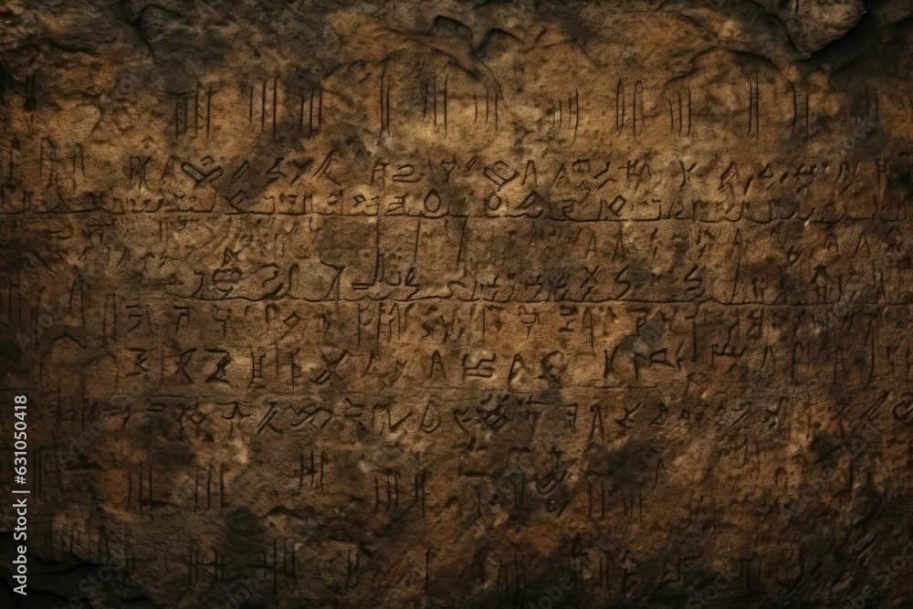 Runic stone texture background, ancient and mysterious runic engravings ...
