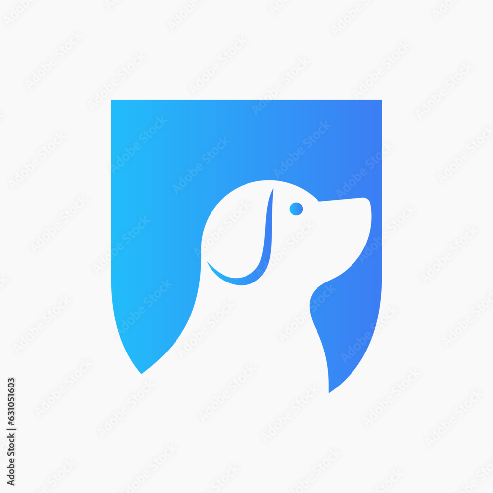 Letter U Pet Logo Design. Dog Logo Symbol Vector Template. Dog On ...