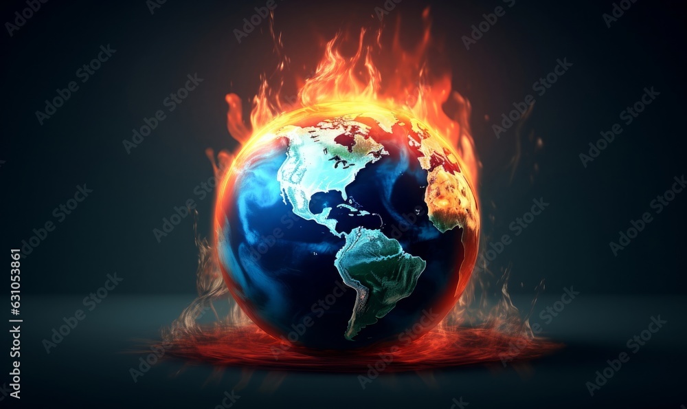The earth heating up, melting, and water level rising. Current state of ...